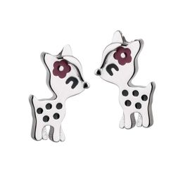 schmuck23 Silber Ohrringe 925 Reh 0,7 cm x 0,8 cm | Gr.: onesize