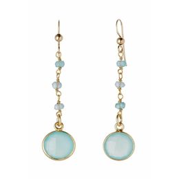 Gemshine Ohrringe Chalcedon Tropfen in gold coloured | Gr.: onesize