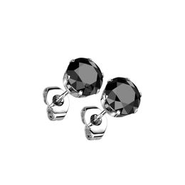 BUNGSA Ohrstecker in Silber/Schwarz | Gr.: onesize