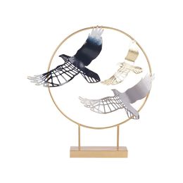 Beliani Dekofigur SAMARIUM in Gold/Schwarz/Grau - (W) 55 x (H) 56 x (L) 9 cm | Gr.: onesize