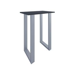 ebuy24 Bartisch Xona silberfarben Anthrazit 80 x 50 cm | Gr.: onesize