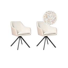 Beliani 2er-Set Esszimmerstuhl LITHIA in Beige/Schwarz | Gr.: onesize