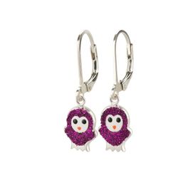 schmuck23 Ohrringe 925 Silber Eule in Lila | Gr.: onesize