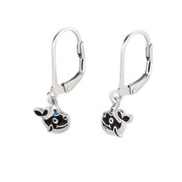schmuck23 Ohrringe 925 Silber Delfin in Schwarz | Gr.: onesize
