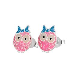schmuck23 Ohrringe 925 Silber Eule in Rosa | Gr.: onesize