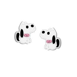 schmuck23 Ohrringe 925 Silber Hund in Weiss | Gr.: onesize
