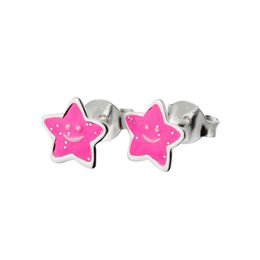 schmuck23 Ohrringe 925 Silber Stern in Pink | Gr.: onesize