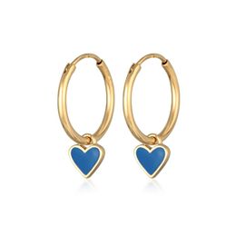Elli Ohrringe 925 Sterling Silber Herz in Blau | Gr.: onesize