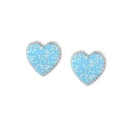 schmuck23 Ohrringe 925 Silber Herz in Hellblau | Gr.: onesize