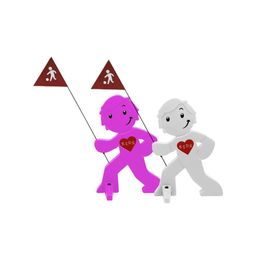 StreetBuddy Warnfigur für Kindersicherheit in Magenta und Weiß. 2-er Pack | Gr.: onesize