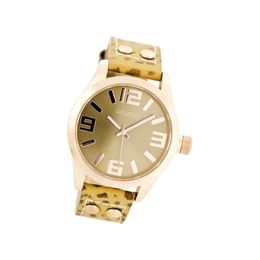 Analog-Armbanduhr Oozoo Timepieces gelb groß (ca. 41mm) | Gr.: onesize
