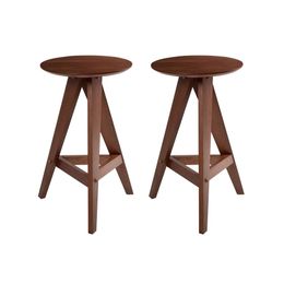 Beliani 2-tlg Hocker AROMA in Braun | Gr.: onesize