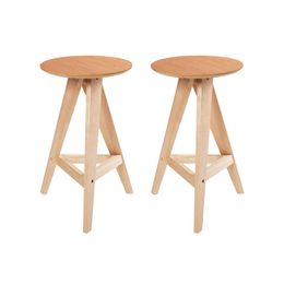 Beliani 2-tlg Hocker AROMA in Braun | Gr.: onesize