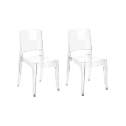 Beliani 2er-Set Bankettstuhl WESTBRIDGE in Transparent | Gr.: onesize