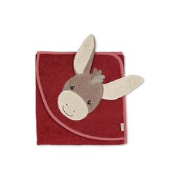 Sterntaler Motiv-Kapuzenbadetuch ESEL Emmily in dunkelrot | Gr.: onesize