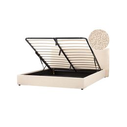 Beliani Bettgestell LAVAUR in Beige - (W) 185 x (H) 100 x (L) 220 cm | Gr.: onesize