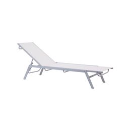 Beliani Gartenliege NOLI in Weiß/Silber - (W) 53 x (H) 32 x (L) 154 cm | Gr.: onesize