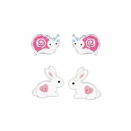 schmuck23 Ohrstecker Set Hase Schnecke 925 Silber | Gr.: onesize