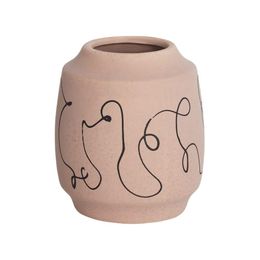 Beliani Blumenvase SKATE in Beige/Schwarz - (W) 17 x (H) 20 x (L) 17 cm | Gr.: onesize