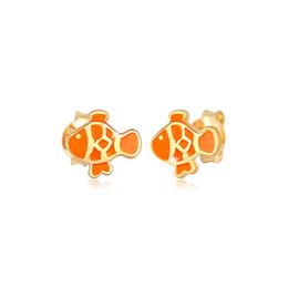 Elli Ohrringe 925 Sterling Silber Fisch in Gold | Gr.: onesize