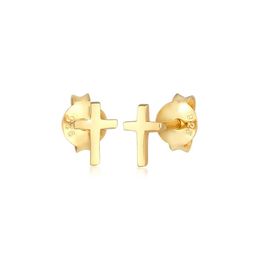 Elli Ohrringe 925 Sterling Silber Kreuz in Gold | Gr.: onesize