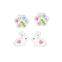 schmuck23 Ohrstecker Set Hase und Pfote 925 Silber | Gr.: onesize
