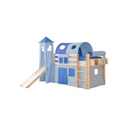 Ticaa Rutschbett mit Turm Kasper in Hellblau-Dunkelblau | Gr.: onesize