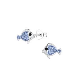 Alexander York Ohrstecker FISCHE mit Kristall in 925 Sterling Silber, 2-tlg. | Gr.: onesize