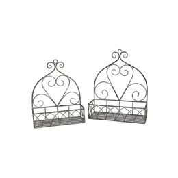 AMBIENTE HAUS Wandregal 2er Set eckig in grau | Gr.: onesize