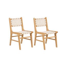 Beliani 2er-Set Esszimmerstuhl HUMBLE in Braun/Beige | Gr.: onesize