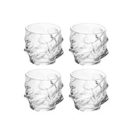 Intirilife Whiskey Kristallglas in 4x in Kristall Klar "SCULPTURED" | Gr.: onesize