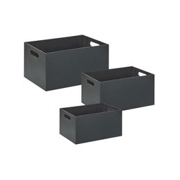 Beliani 3er-Set Korb LARSA in Grau | Gr.: onesize
