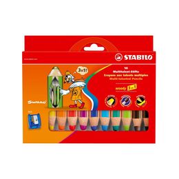 Stabilo Holzfarbstift woody 3 in 1 Kartonetui mit 10 Stiften und 1 Spitzer | Gr.: onesize