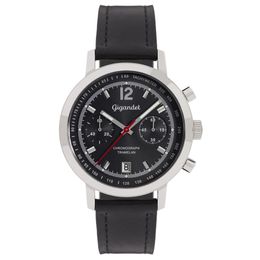 Gigandet Quarzuhr Chronograph "TRAMELAN" in Schwarz/Silber | Gr.: onesize