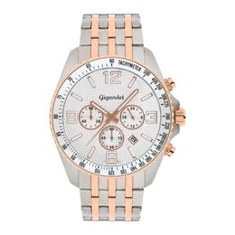 Gigandet Quarzuhr Chronograph "FAST TRACK" in Silber/Rotgold | Gr.: onesize
