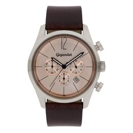 Gigandet Quarzuhr Chronograph "ART DECO" in Braun/Silber/Kupfer | Gr.: onesize