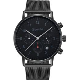 Gigandet Quarzuhr Dualtime "MINIMALISM II" in Schwarz | Gr.: onesize