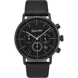 Gigandet Quarzuhr Dualtime "MINIMALISM III" in Schwarz | Gr.: onesize