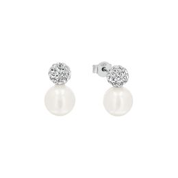 Amor Ohrstecker Silber 925, rhodiniert, Glasperle in Silber | Gr.: onesize