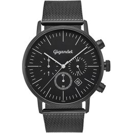 Gigandet Quarzuhr Dualtime "MINIMALISM III" in Schwarz | Gr.: onesize