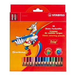 Stabilo Dreikant-Buntstift Trio dick Kartonetui mit 18 Stiften und 1 Spitzer | Gr.: onesize