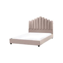 Beliani Doppelbett VINCENNES in Beige/Schwarz - (W) 145 x (H) 124 x (L) 213 cm | Gr.: onesize