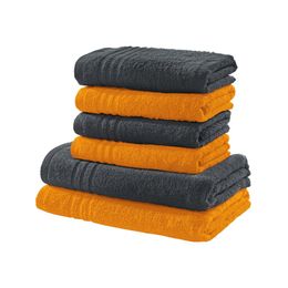 REDBEST Frottier Frottier-Set 2-farbig 6-tlg. New York in orange-anthrazit | Gr.: onesize