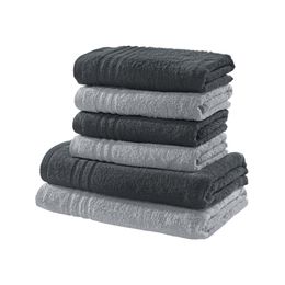 REDBEST Frottier Frottier-Set 2-farbig 6-tlg. New York in hellgrau-anthrazit | Gr.: onesize
