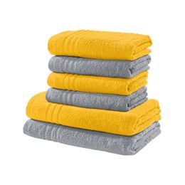 REDBEST Frottier Frottier-Set 2-farbig 6-tlg. New York in gelb-hellgrau | Gr.: onesize
