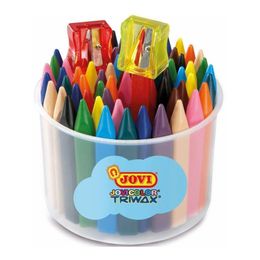 Wachsmalstifte Jovicolor dreieckig Packung mit 72 Farben + 2 Spitzer ... | Gr.: onesize