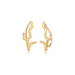 Elli Ohrringe 925 Sterling Silber Koralle in Gold | Gr.: onesize