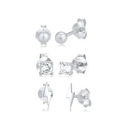 Elli Ohrringe 925 Sterling Silber Blitz, Kugel in Silber | Gr.: onesize
