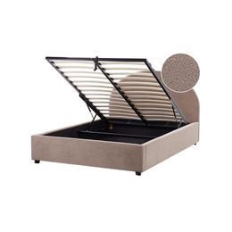 Beliani Doppelbett VAUCLUSE in Beige - (W) 154 x (H) 112 x (L) 214 cm | Gr.: onesize