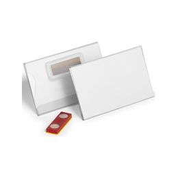 Durable Namensschild Magnet Kunststoff transparent 90x54mm Packung mit 25 S... | Gr.: onesize